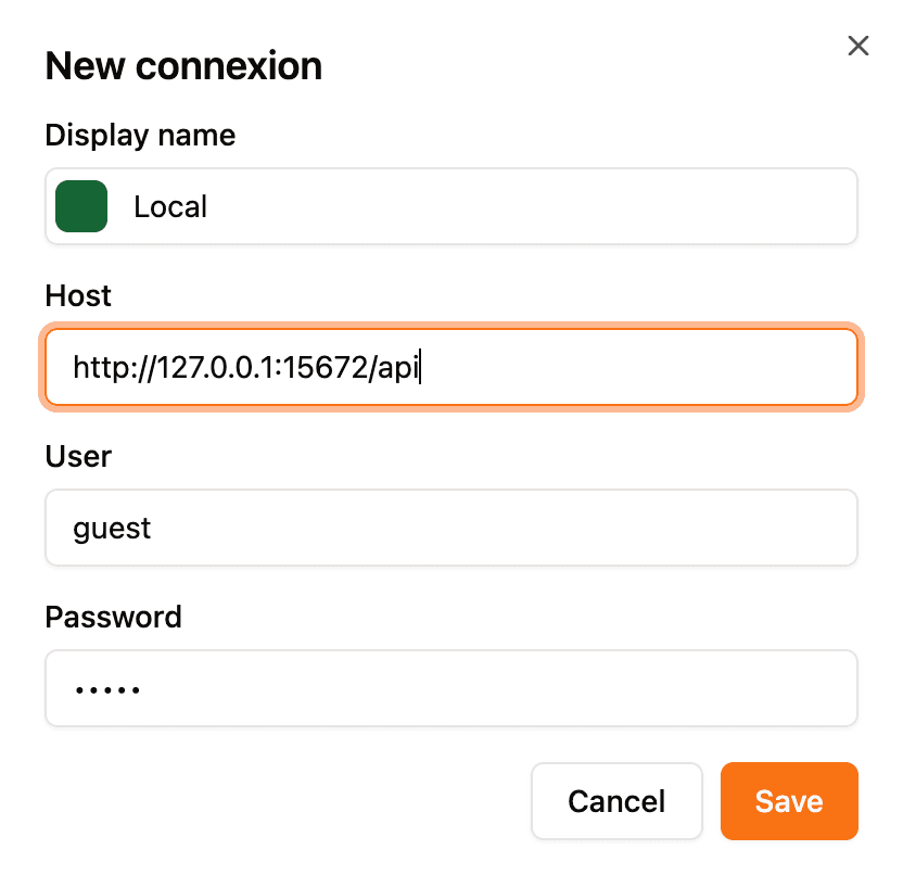 RabbitMQ default login and password