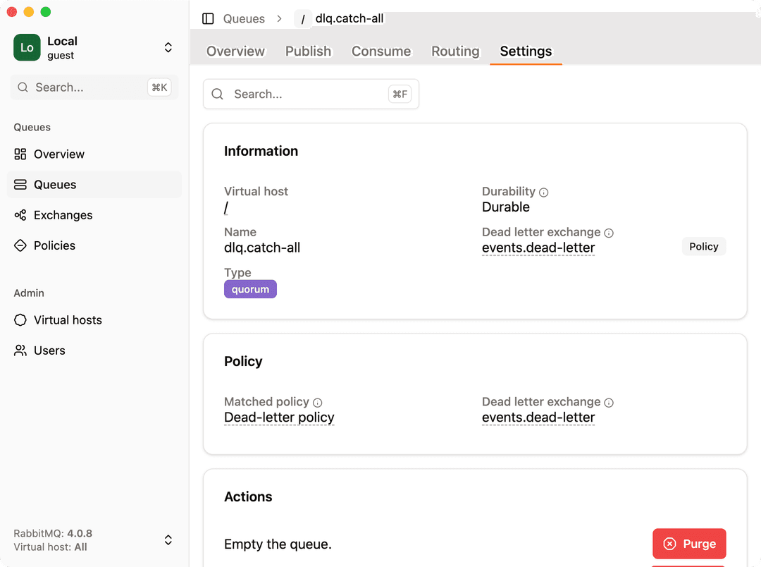Properly setting up dead-letter queues in RabbitMQ