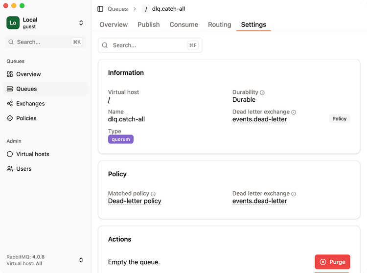 Properly setting up dead-letter queues in RabbitMQ
